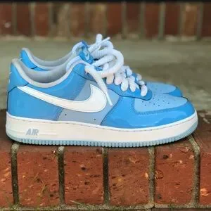 Nike | Shoes | Nike Air Force 7 Low Lv8 Psychic Blue White Patent Size ...